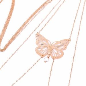 Jewelry | Festival Boho Gold Pearl Butterfly Body Chain | Poshmark